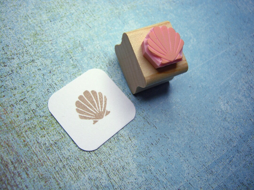 Mini Clam Shell Rubber Stamp - Nautical Wedding - Beach Wedding - Shell ...
