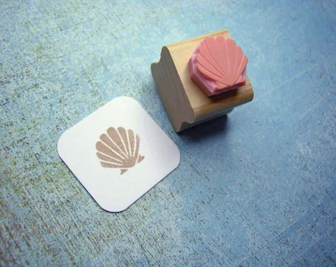 Mini Clam Shell Rubber Stamp - Nautical Wedding - Beach Wedding - Shell ...