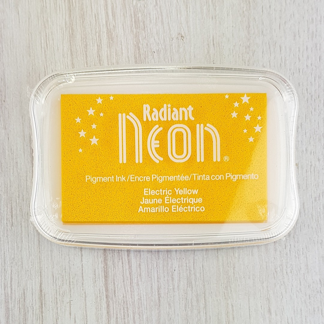 Neon Ink Pad - Radiant Neon Electric Yellow Pigment Ink Pad Large - Ink ...