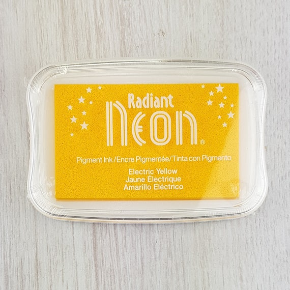 Neon Ink Pad Radiant Neon Electric Yellow Pigment Ink Pad - Etsy
