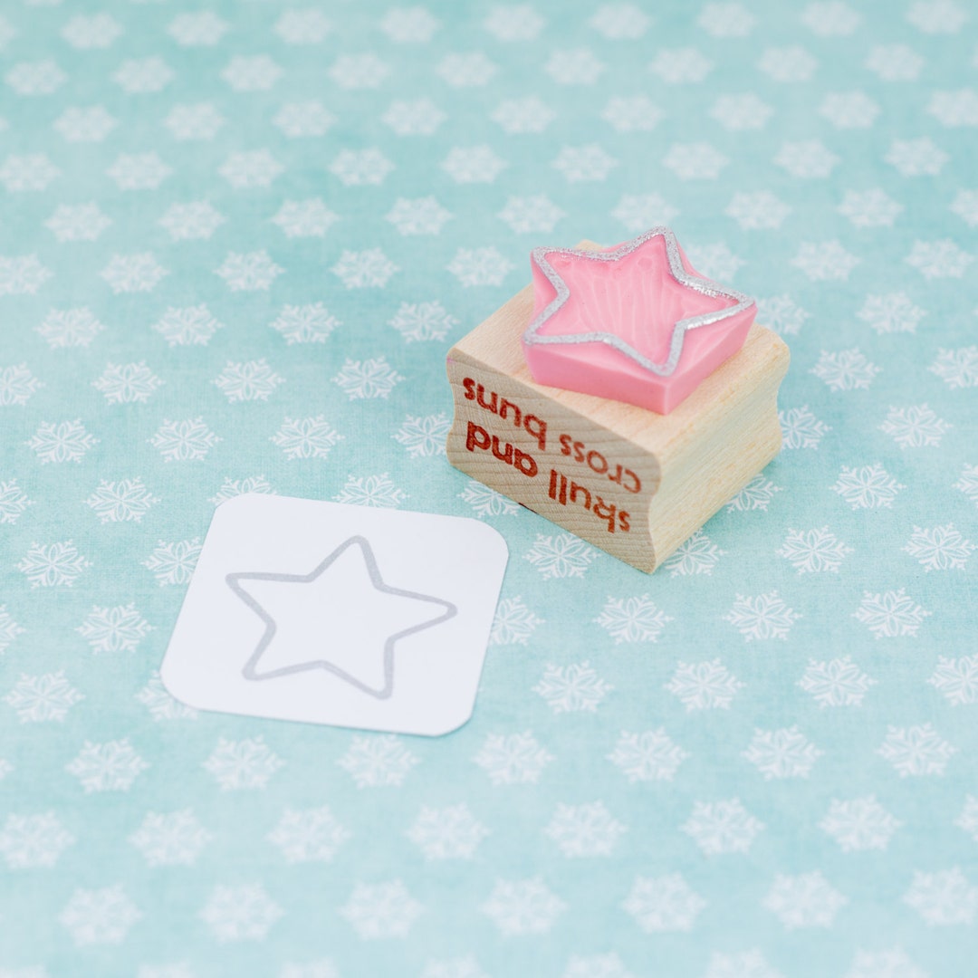 Star Stamp - Mini Star Outline Rubber Stamp - Christmas Rubber Stamp ...