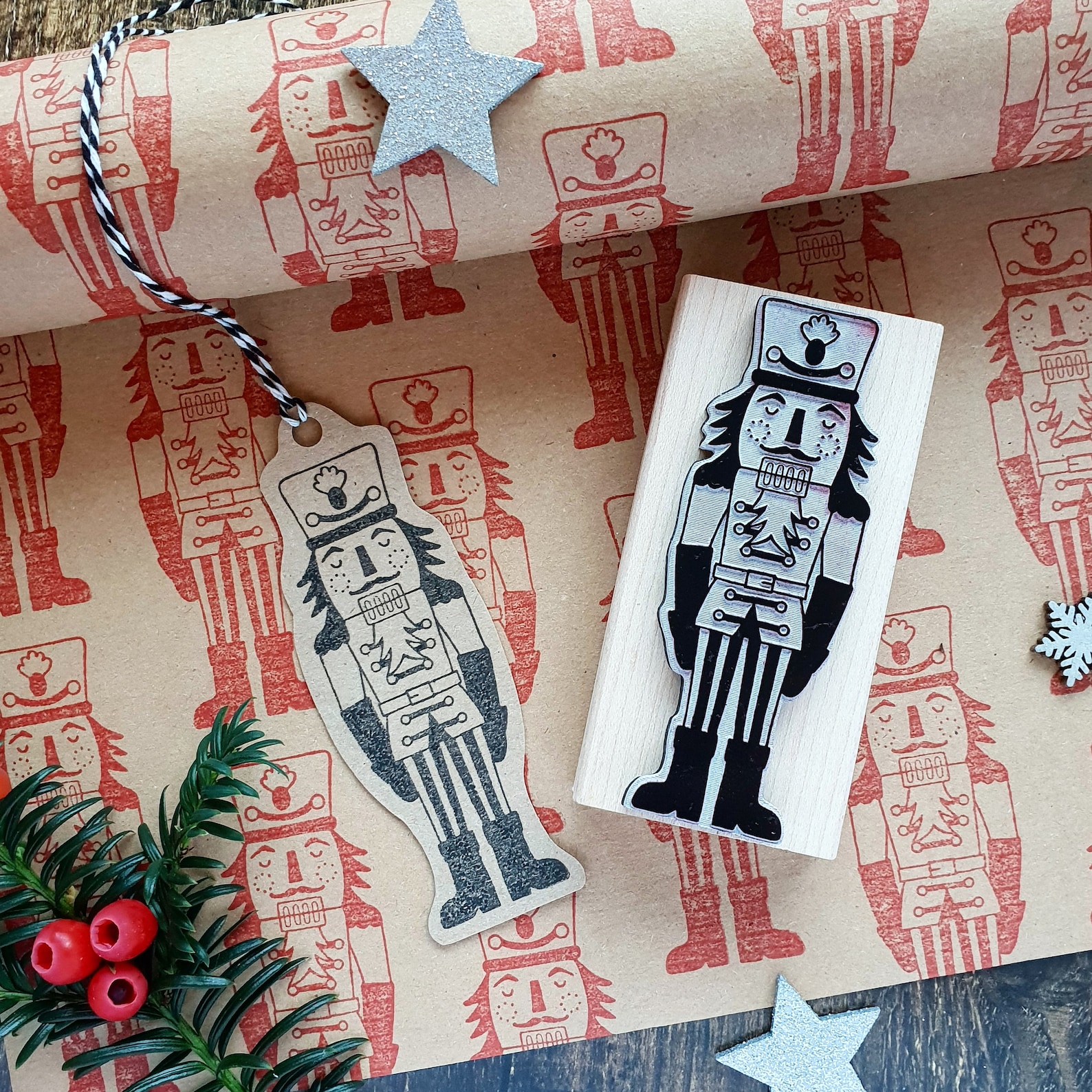 Nutcracker Christmas Rubber Stamp Stocking Stuffer Filler | Etsy
