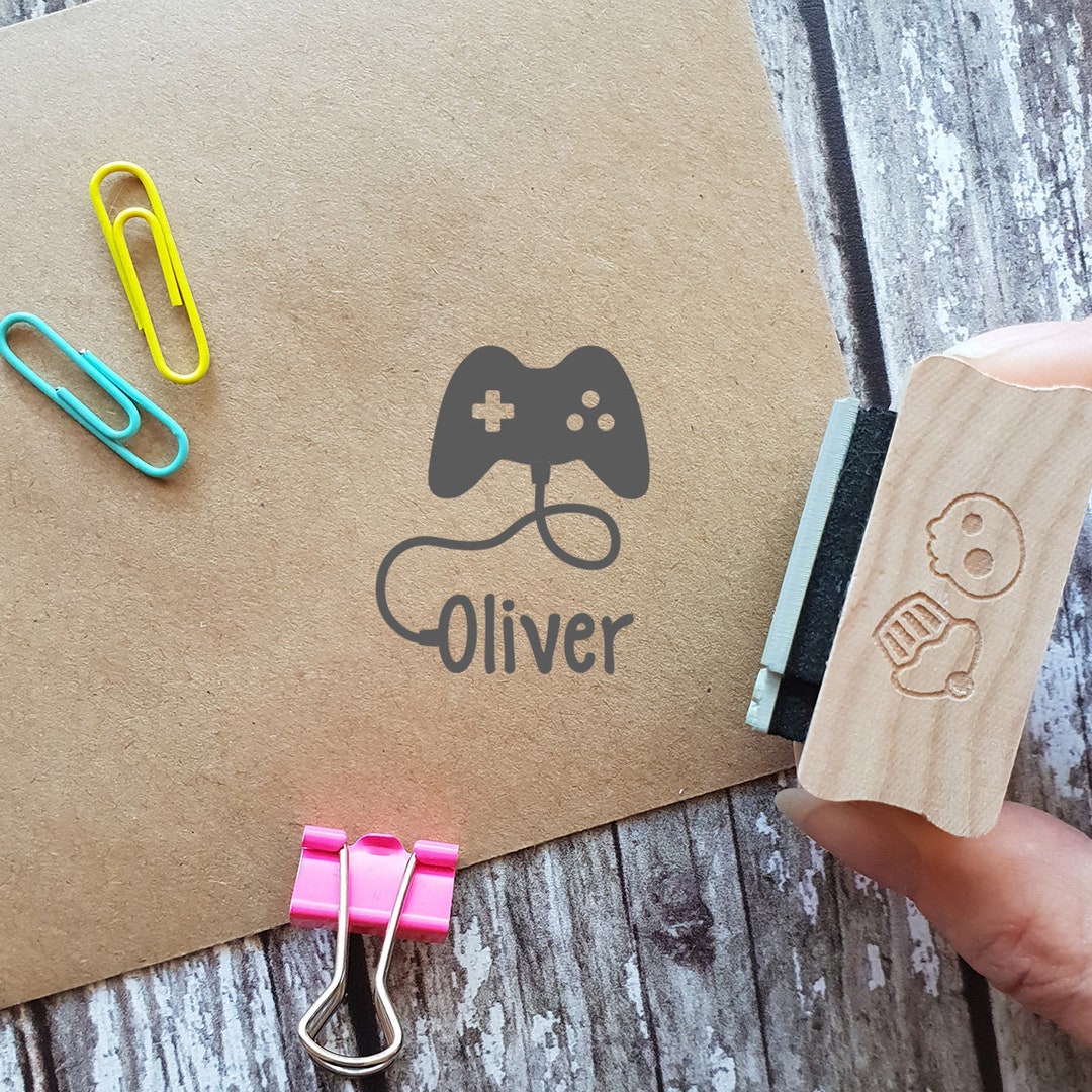 Personalised Children's Gamer Rubber Stamp - Etsy
