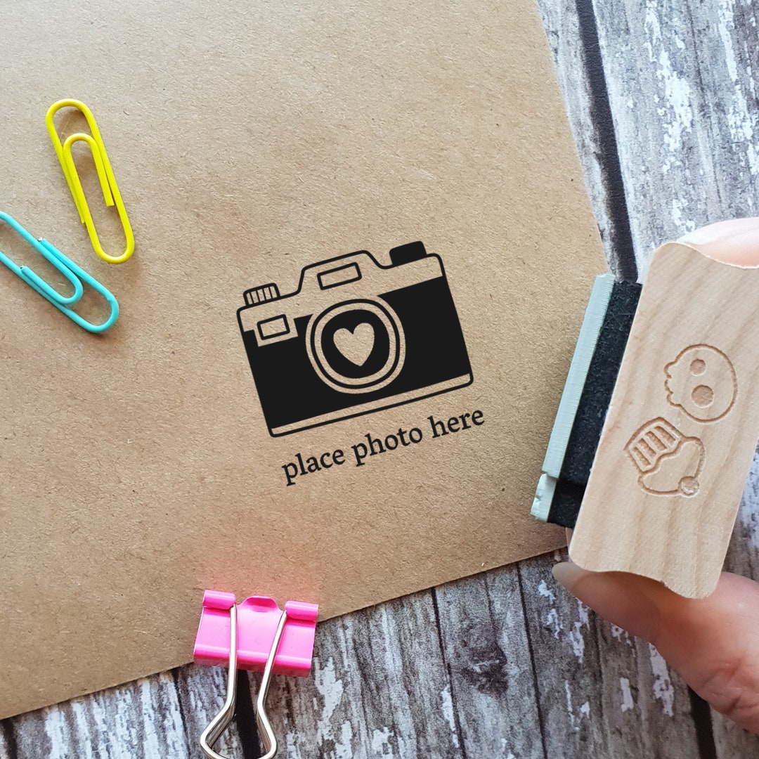 Place Photo Here Camera Rubber Stamp - 35mm Camera Rubber Stamp - Photo ...
