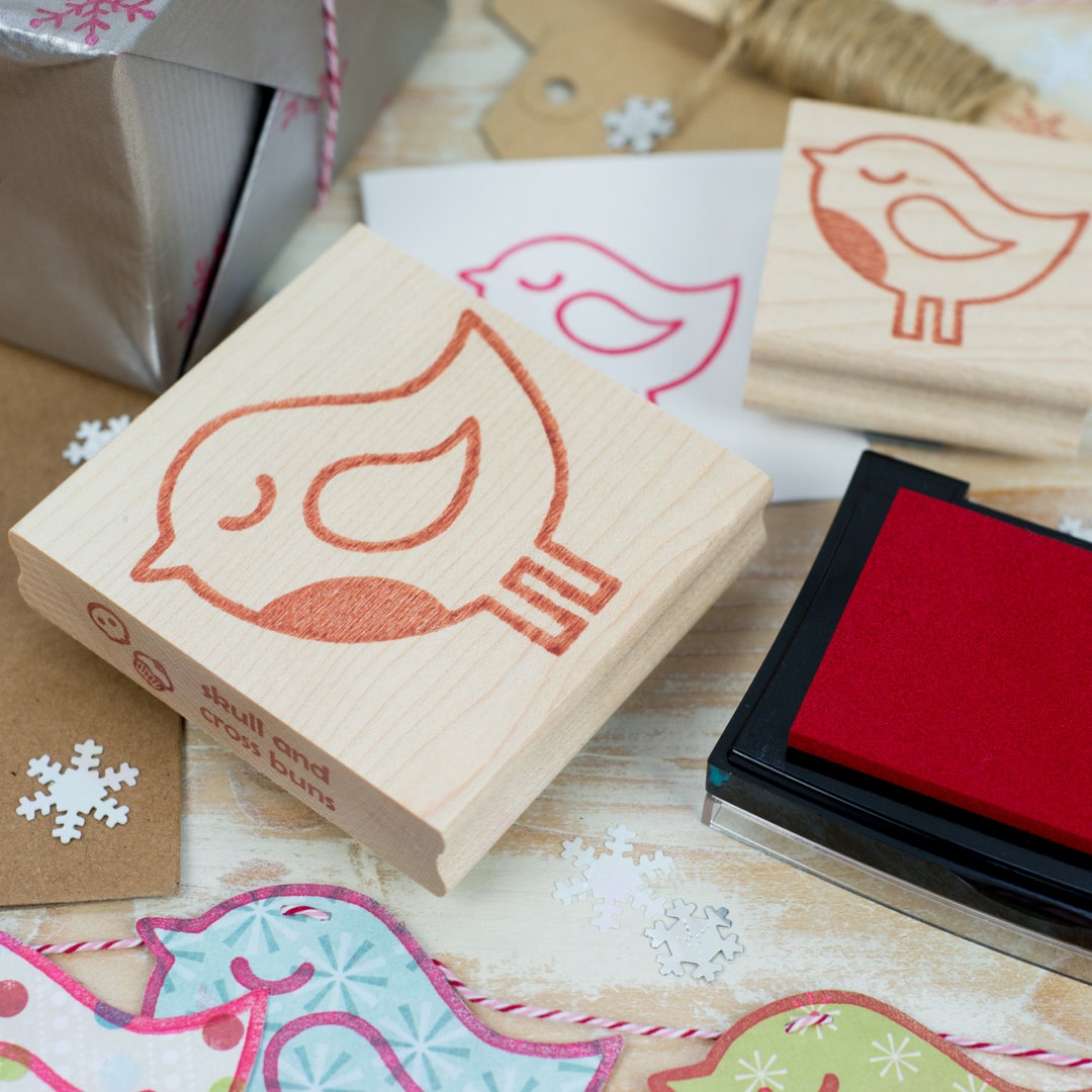 Winter Robin Christmas Rubber Stamp - Christmas Craft - DIY Christmas ...