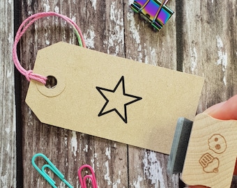Star Stamp Mini Star Outline Rubber Stamp Christmas Rubber | Etsy