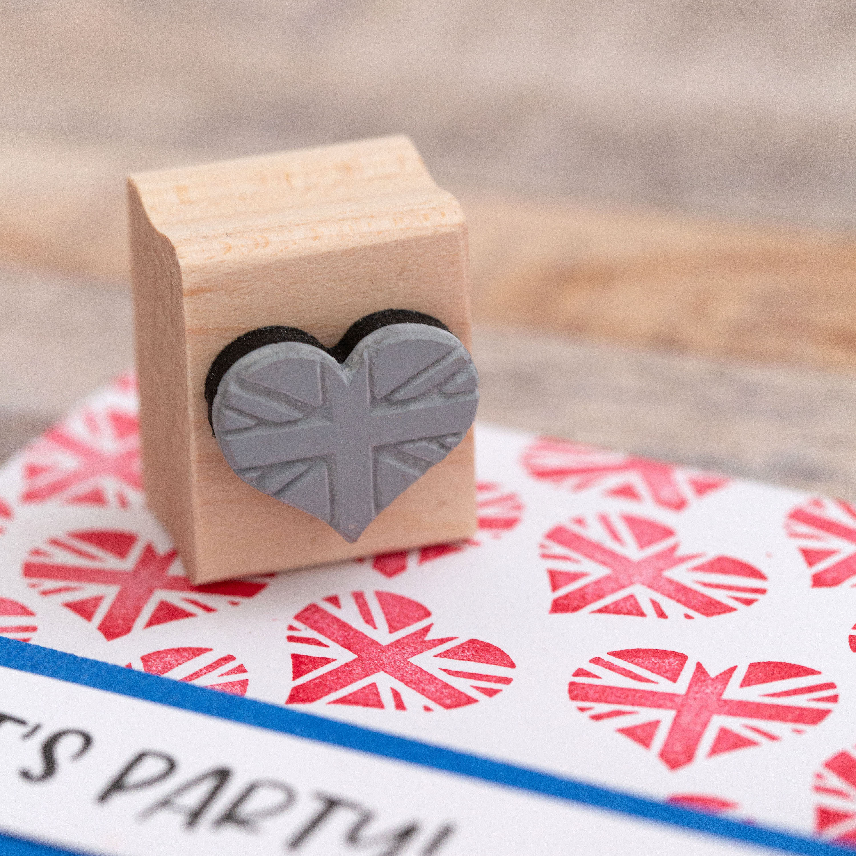 Mini Union Jack Heart British Flag Stamp Rubber Stamp - Etsy