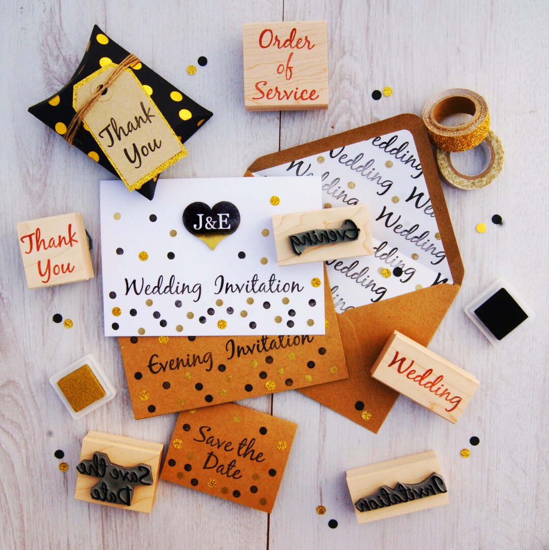 Wedding Invitation Rubber Stamps Various Fonts - DIY Bride Handmade ...