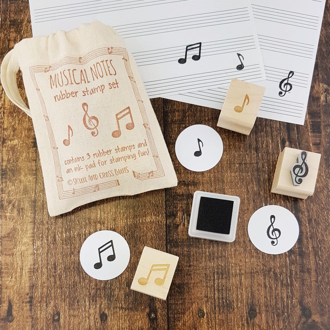 Musical Notes Rubber Stamp Set Music Stamper Crotchet - Etsy