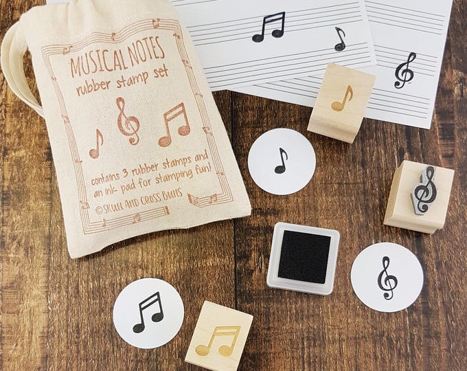 Musical Notes Rubber Stamp Set - Music Stamper - Crotchet Stamp ...