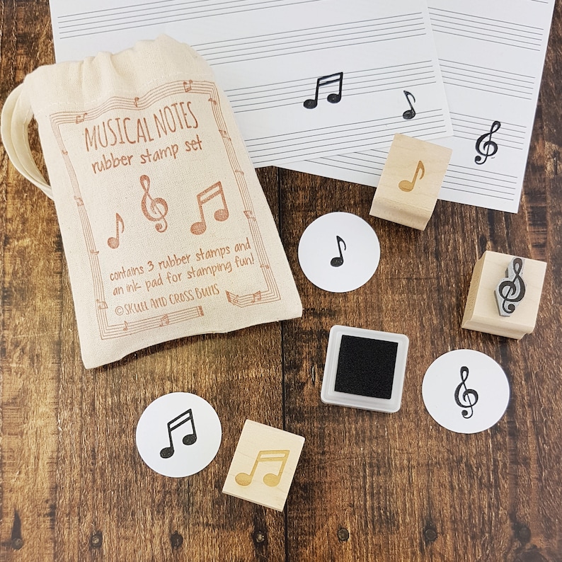 Musical Notes Rubber Stamp Set - Music Stamper - Crotchet Stamp ...