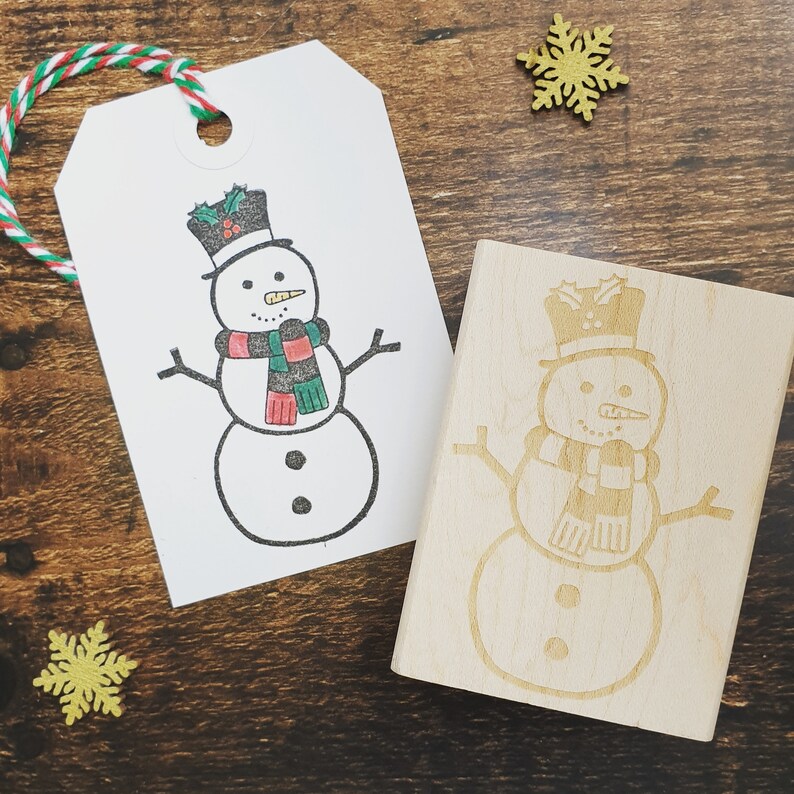 Christmas Snowman Rubber Stamp - Etsy