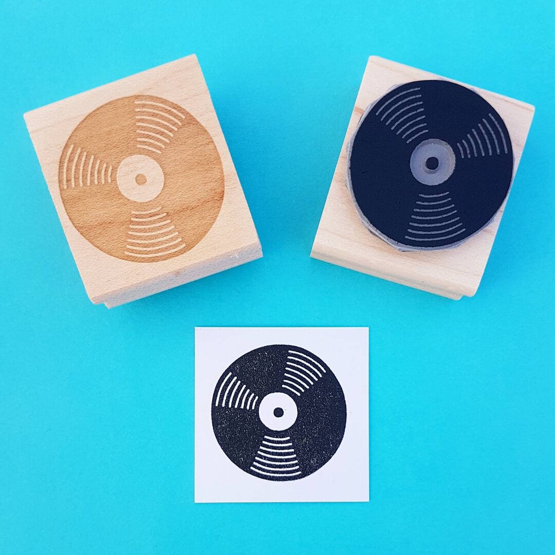 Vinyl Record Rubber Stamp - Music Rubber Stamp - Music Gift - Gift for ...