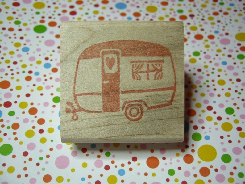Trailer Stamp Little Caravan of Love Rubber Stamp Caravan - Etsy