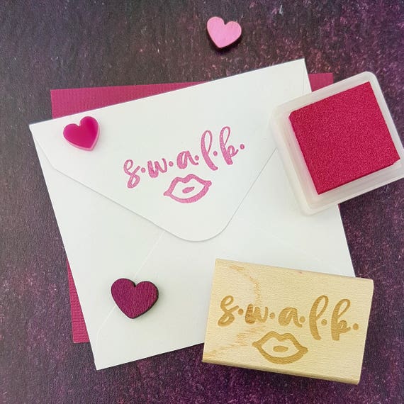 S.W.A.L.K. Rubber Stamp Packaging Stamp Valentines Stamper | Etsy