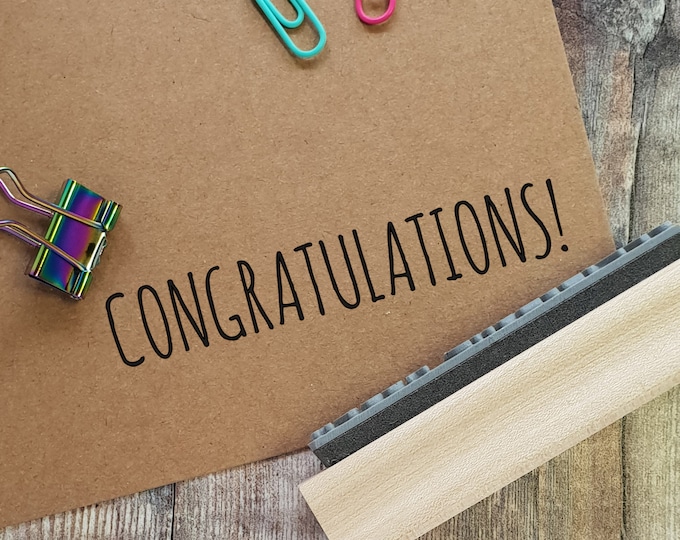 Congratulations Sentiment Text Rubber Stamp Lucky Stamper - Best Wishes ...
