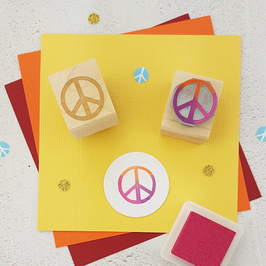 Peace Stamp - Mini Peace Sign Rubber Stamp - Peace Stamp - Yoga Gift ...