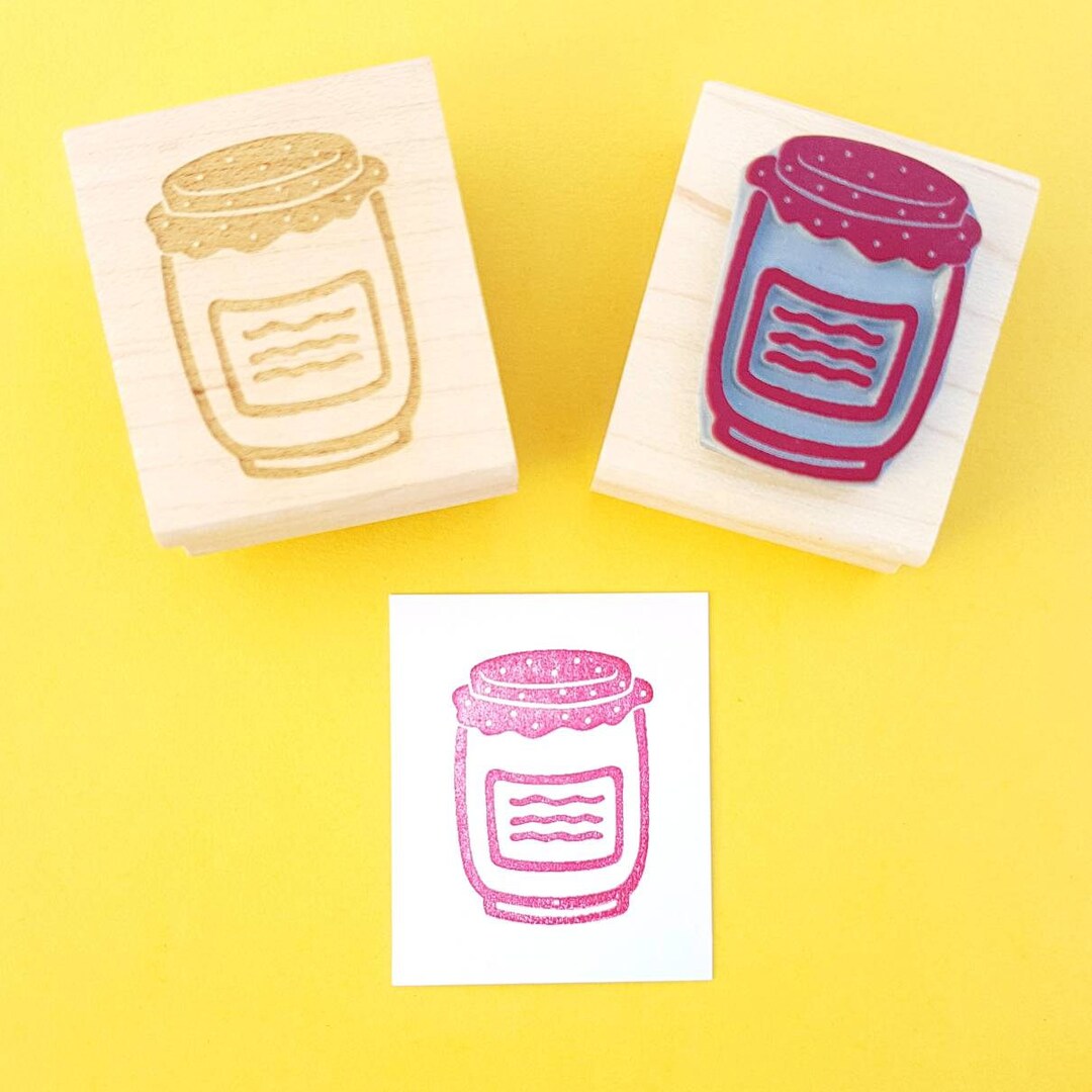 Jam Jar Rubber Stamp - Jam Jar Rubber Stamp - Gift for Foodie - Jam ...