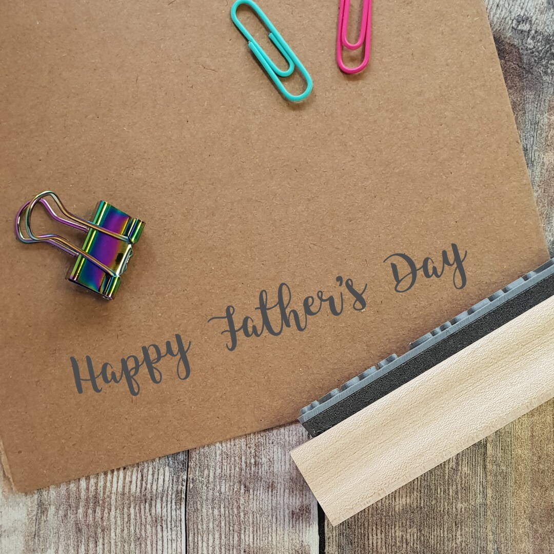 Happy Father's Day Script Font Rubber Stamp - Etsy