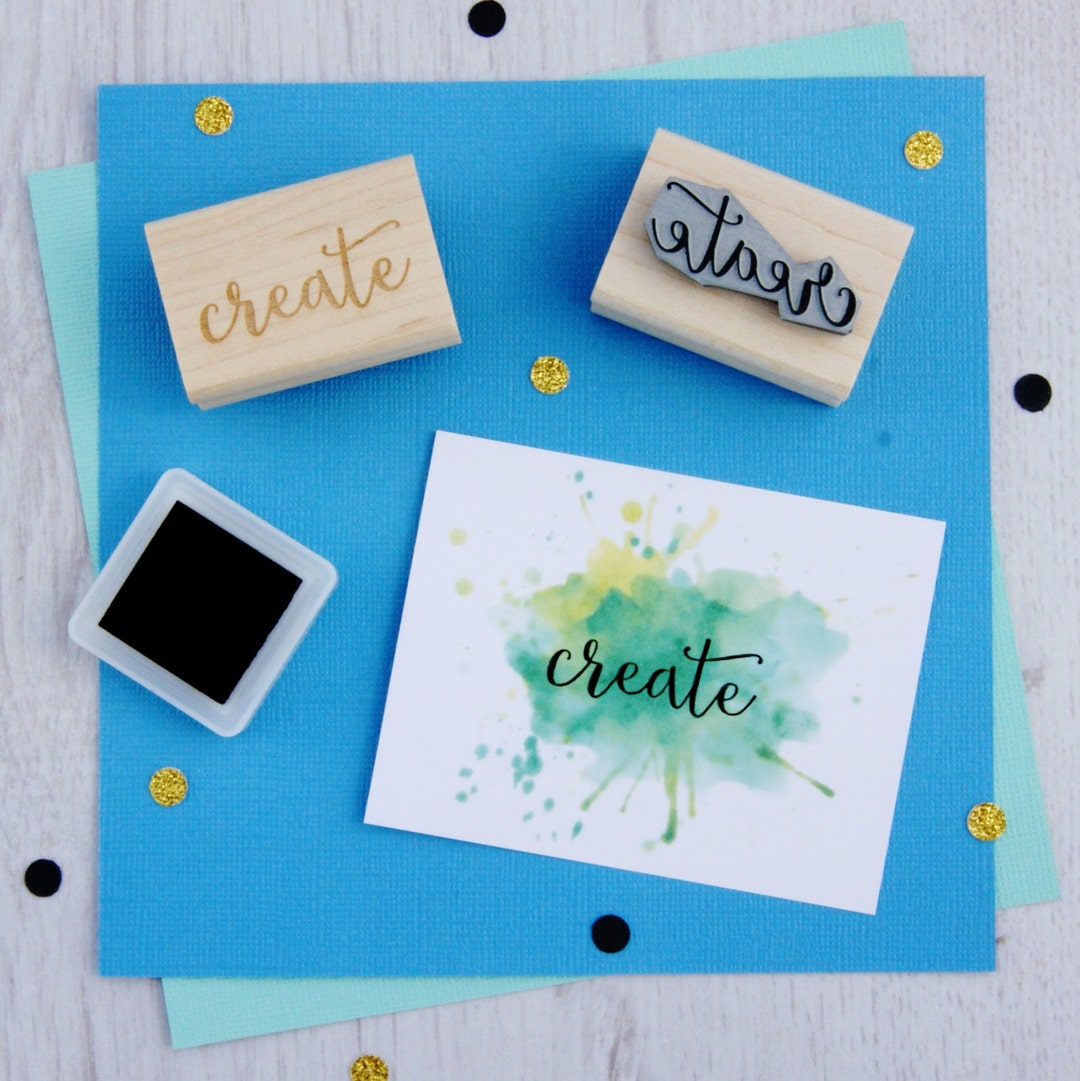 Create Sentiment Text Rubber Stamp - Creative Stamper - Script Style ...