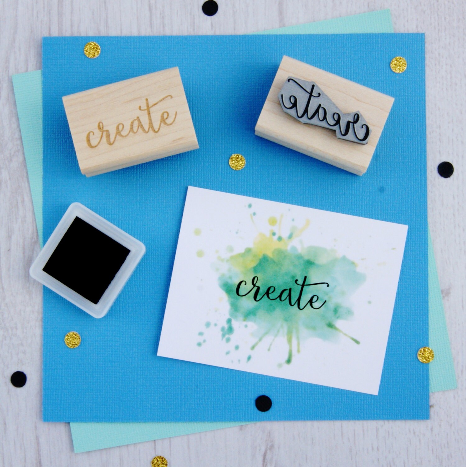Create Sentiment Text Rubber Stamp Creative Stamper Script - Etsy