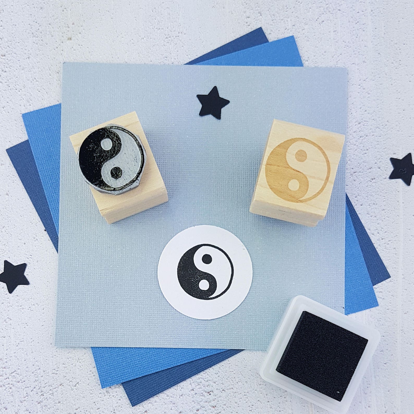 Yin Yang Stamp Mini Yin Yang Rubber Stamp Peace Stamp - Etsy
