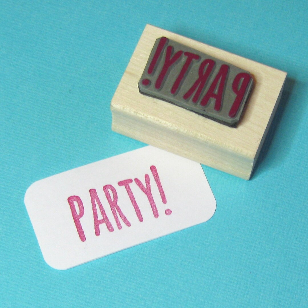 Party! Sentiment Text Rubber Stamp - Party Stamper - Party Invites ...