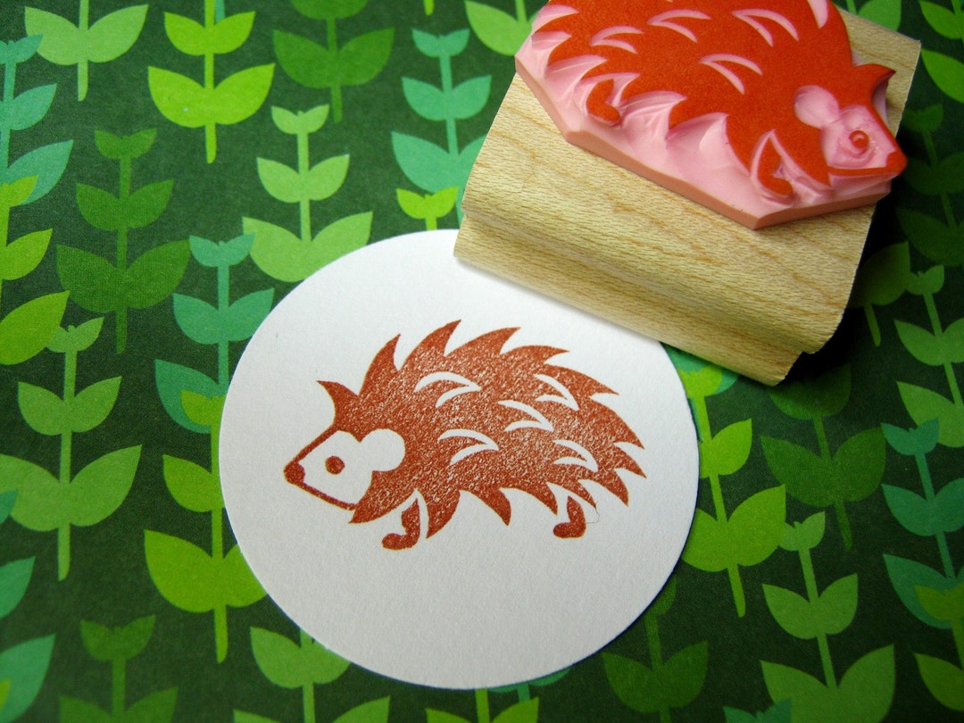 Hedgehog Stamp Rubber Stamp - Woodland Wedding - Nature Stamper - DIY ...