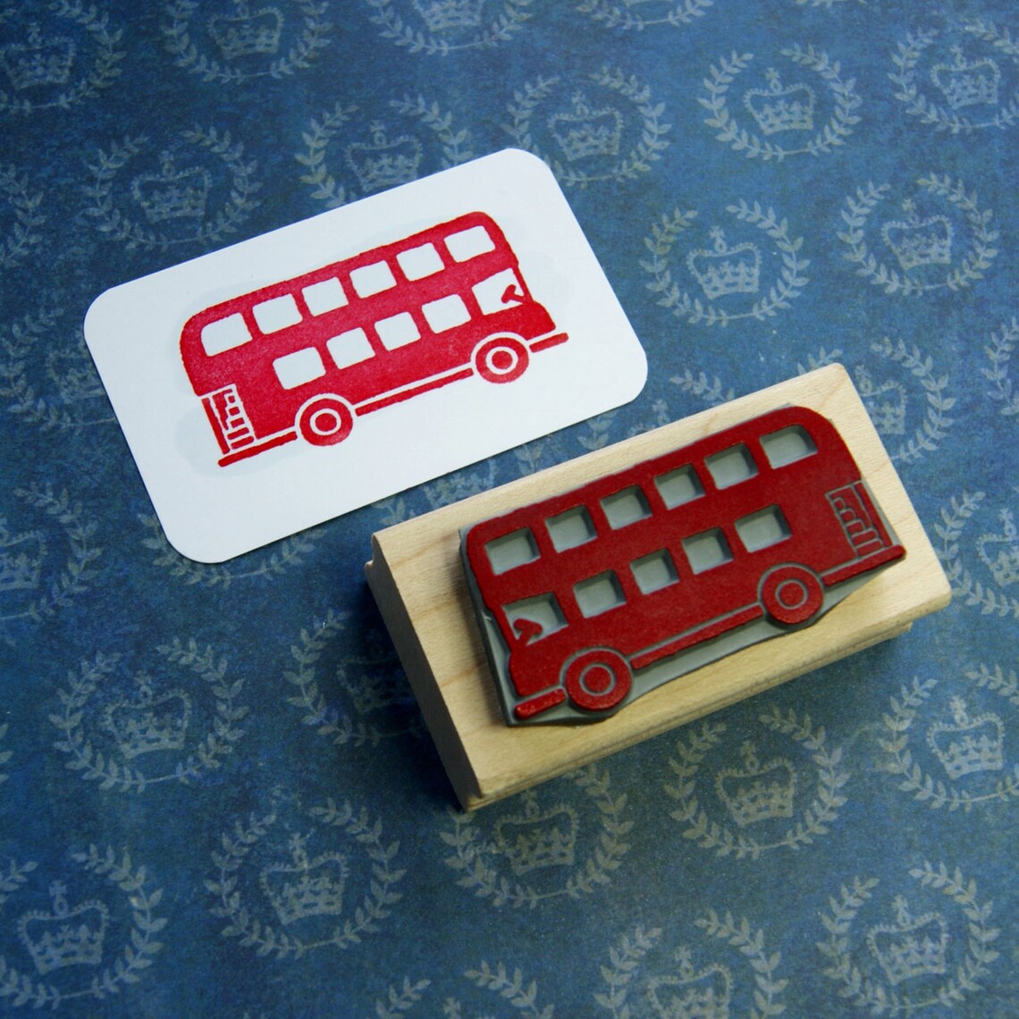 London Bus Rubber Stamp - London Transport - Red Bus Rubber Stamp ...