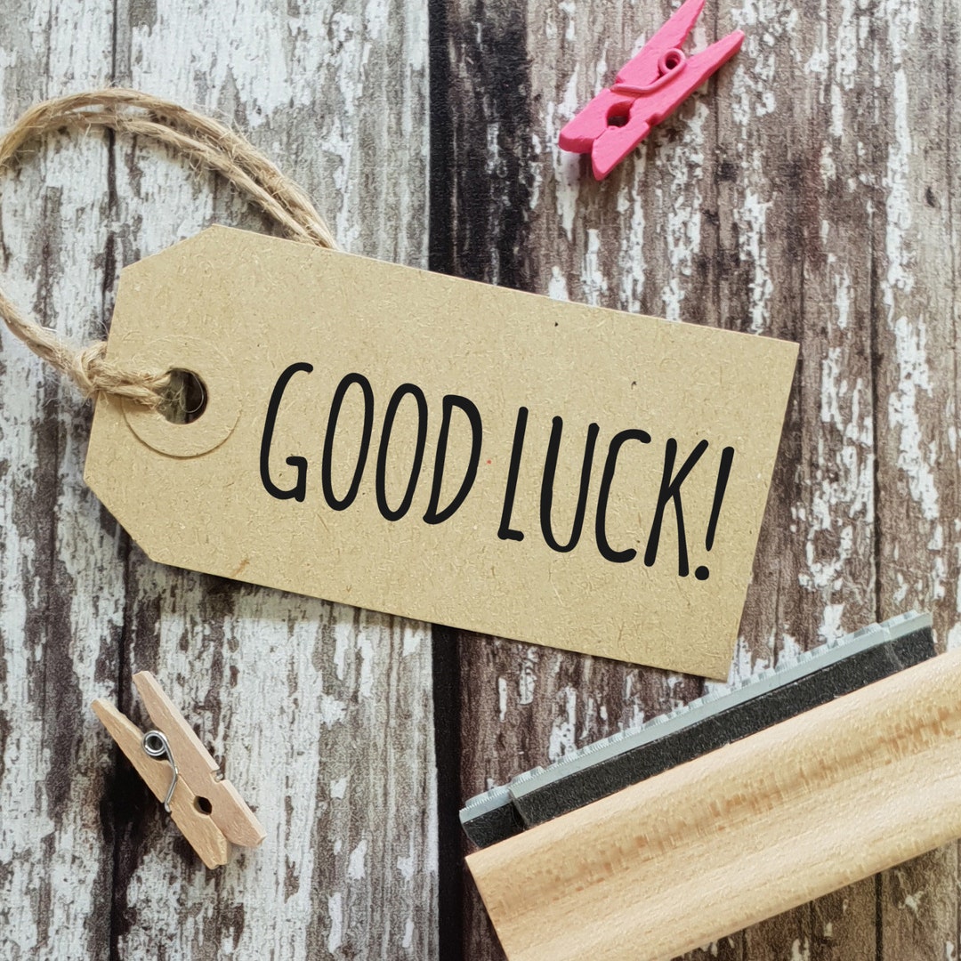 Good Luck Sentiment Text Rubber Stamp - Lucky Stamper - Best Wishes ...