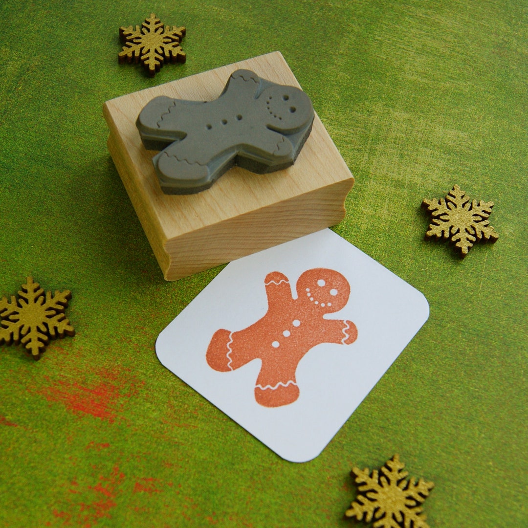 Large Gingerbread Man Rubber Stamp - Stocking Stuffer Filler ...