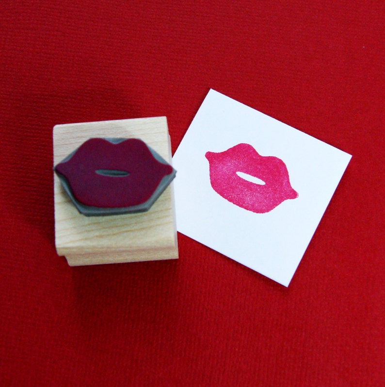 Luscious Lips Rubber Stamp Kiss Stamper DIY Wedding - Etsy