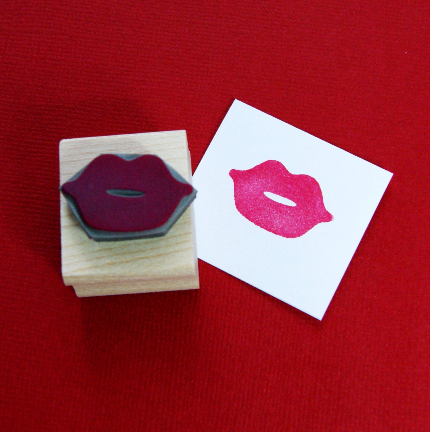 Luscious Lips Rubber Stamp Kiss Stamper DIY Wedding | Etsy