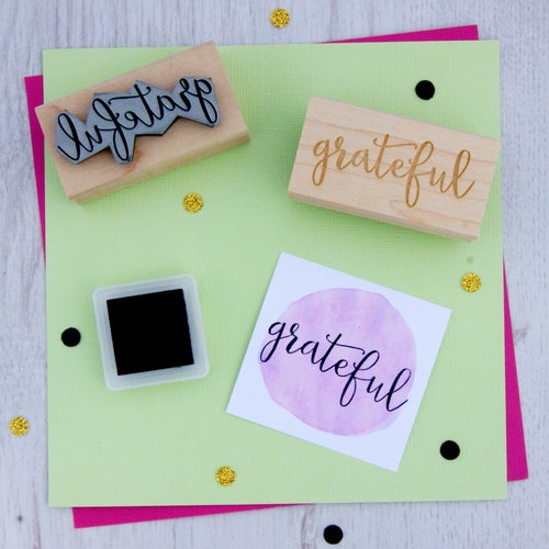 Hello Sentiment Text Rubber Stamp Script Font Card Making - Etsy
