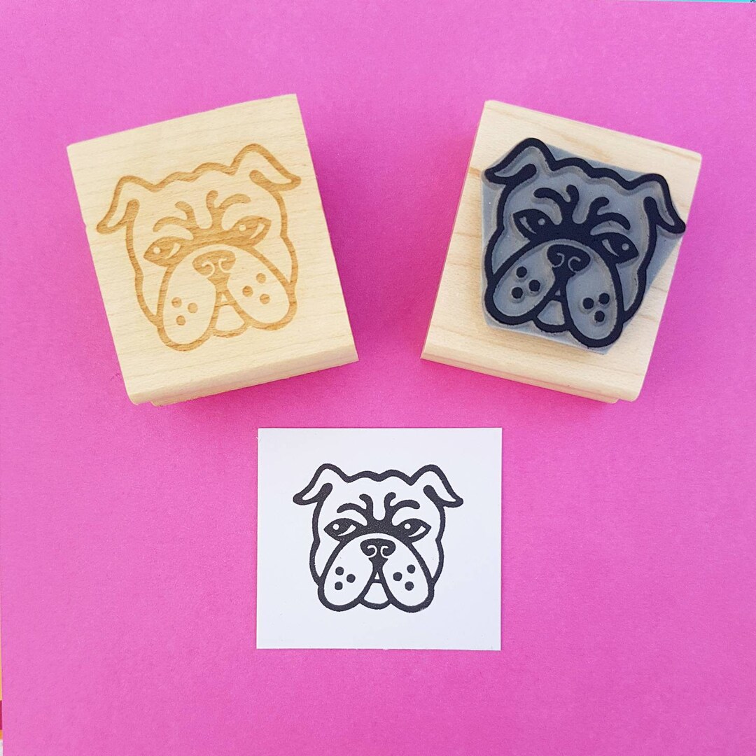 Dog Stamp - English Bulldog Rubber Stamp - Gift Dog Lover - Puppy ...