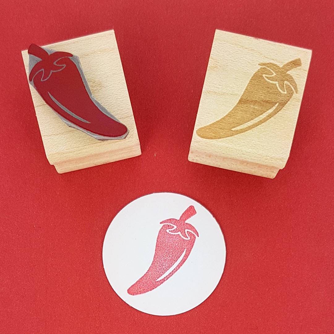 Chilli Pepper Rubber Stamp - Chili Stamper - Gift for Foodie - School ...