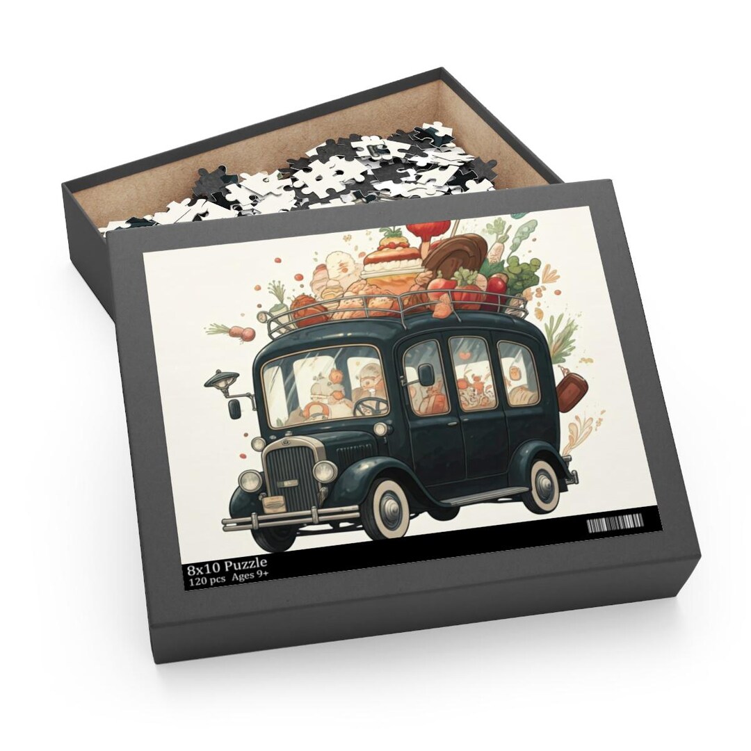 Vintage Food Truck Puzzle Cozy Family Activity, Fun Gift for Food ...