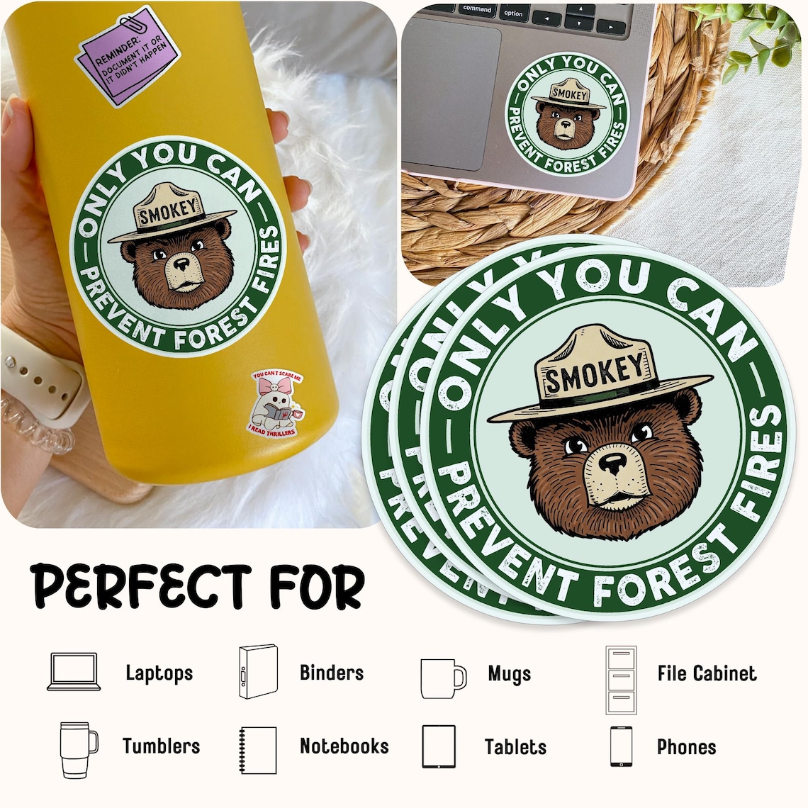 Only You Can Prevent Forest Fires Sticker, Resist Bear Protect National ...