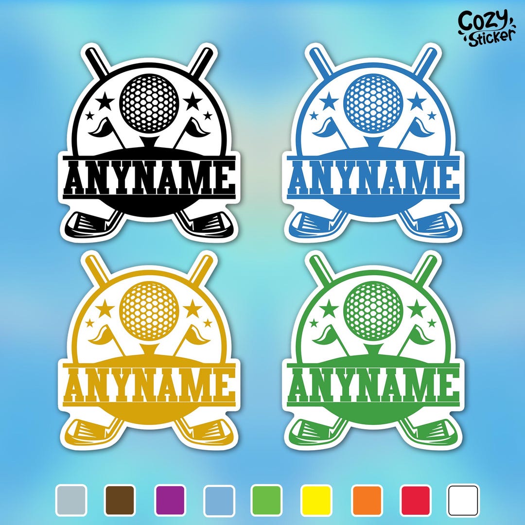 Custom Golf Name Sticker, Personalized Golfing Sports Team Name ...
