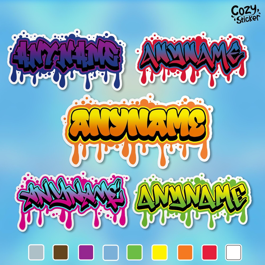 Custom Graffiti Name Decal Sticker, Personalized Graffiti Wall Name ...