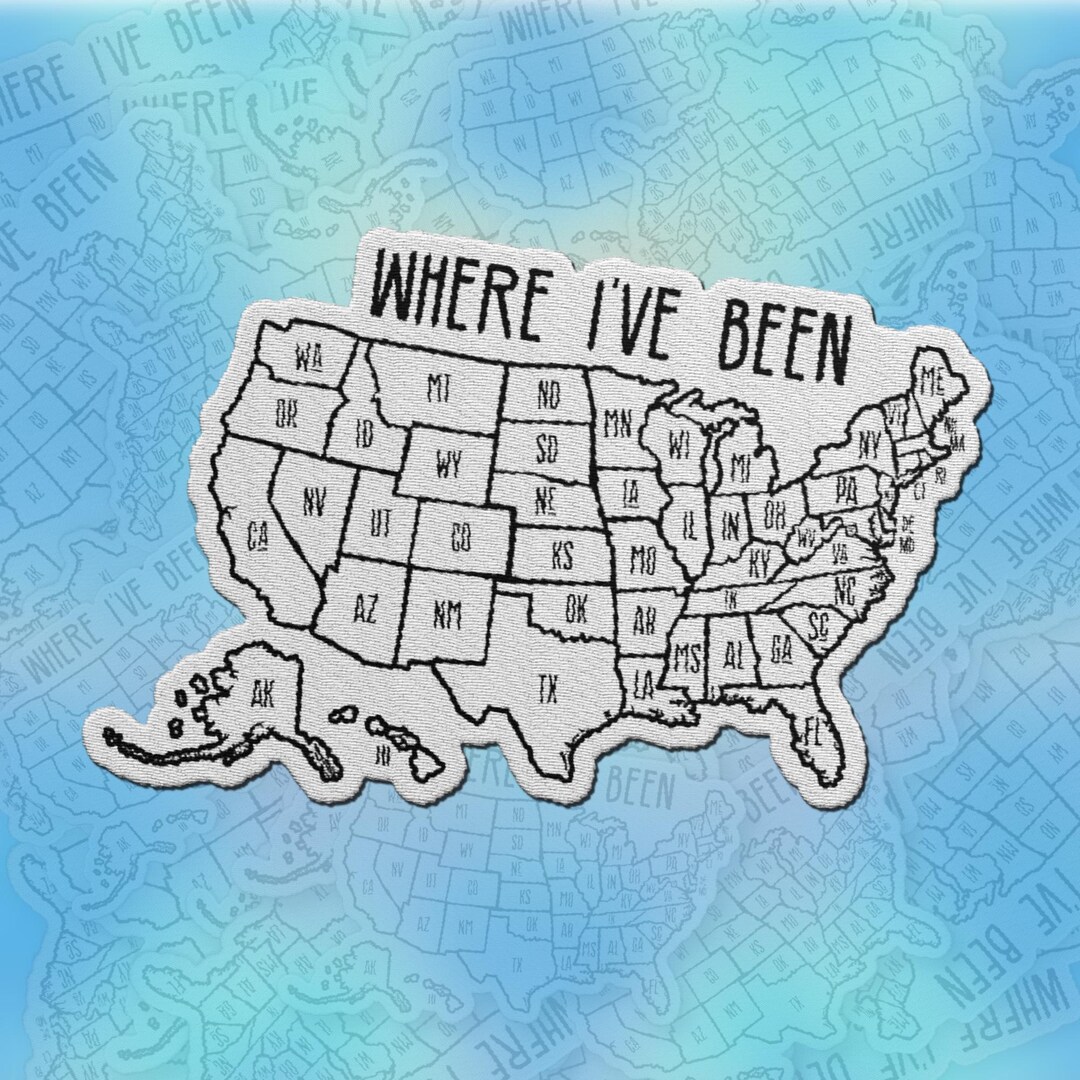 Where I've Been Map Patch Coloring United States USA Travel Gift for ...