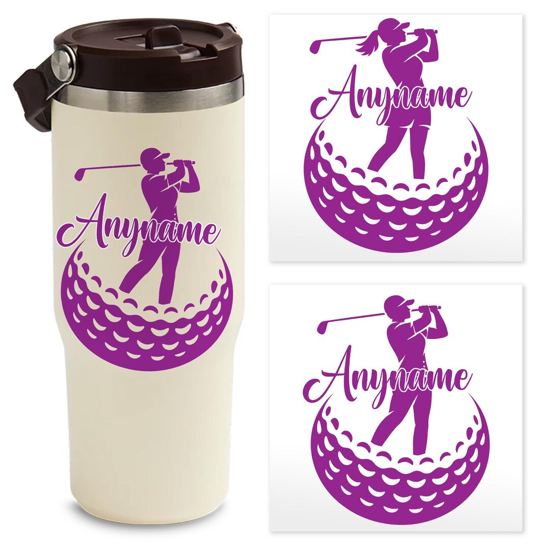 Custom Golf Name Transparent Sticker, Personalized Golf Sports Player ...