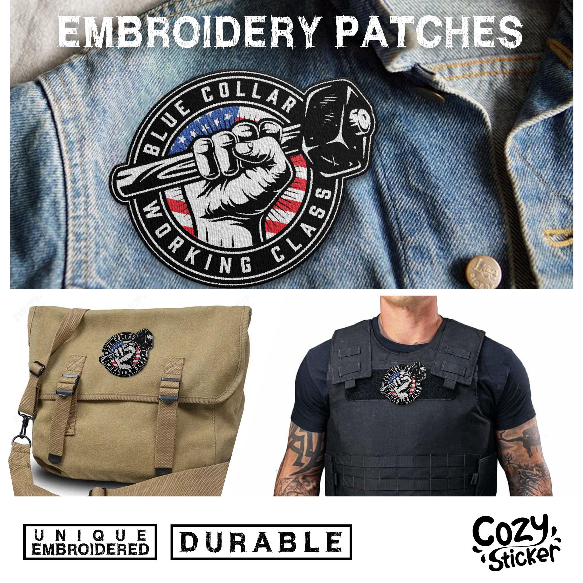 Blue Collar Working Class Patch, American Flag Mechanic Welder Tool ...