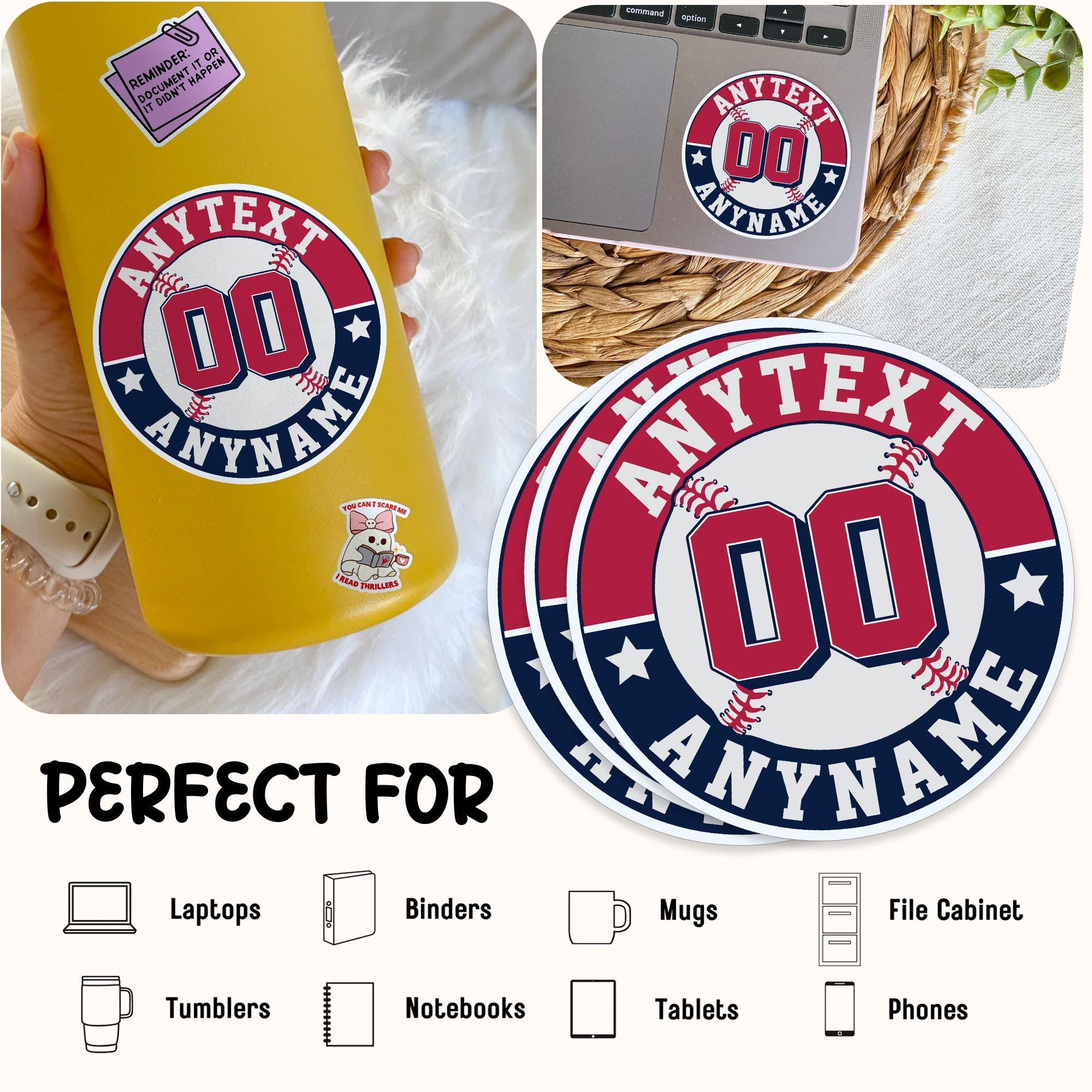 Custom Baseball Bat Knob Sticker, Personalized Bat Knob Name Number ...