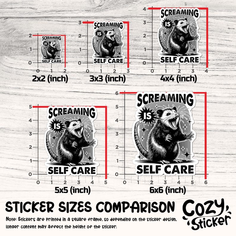 Screaming is Self Care Possum Sticker, Funny Rat, Mental Health, Rodent ...