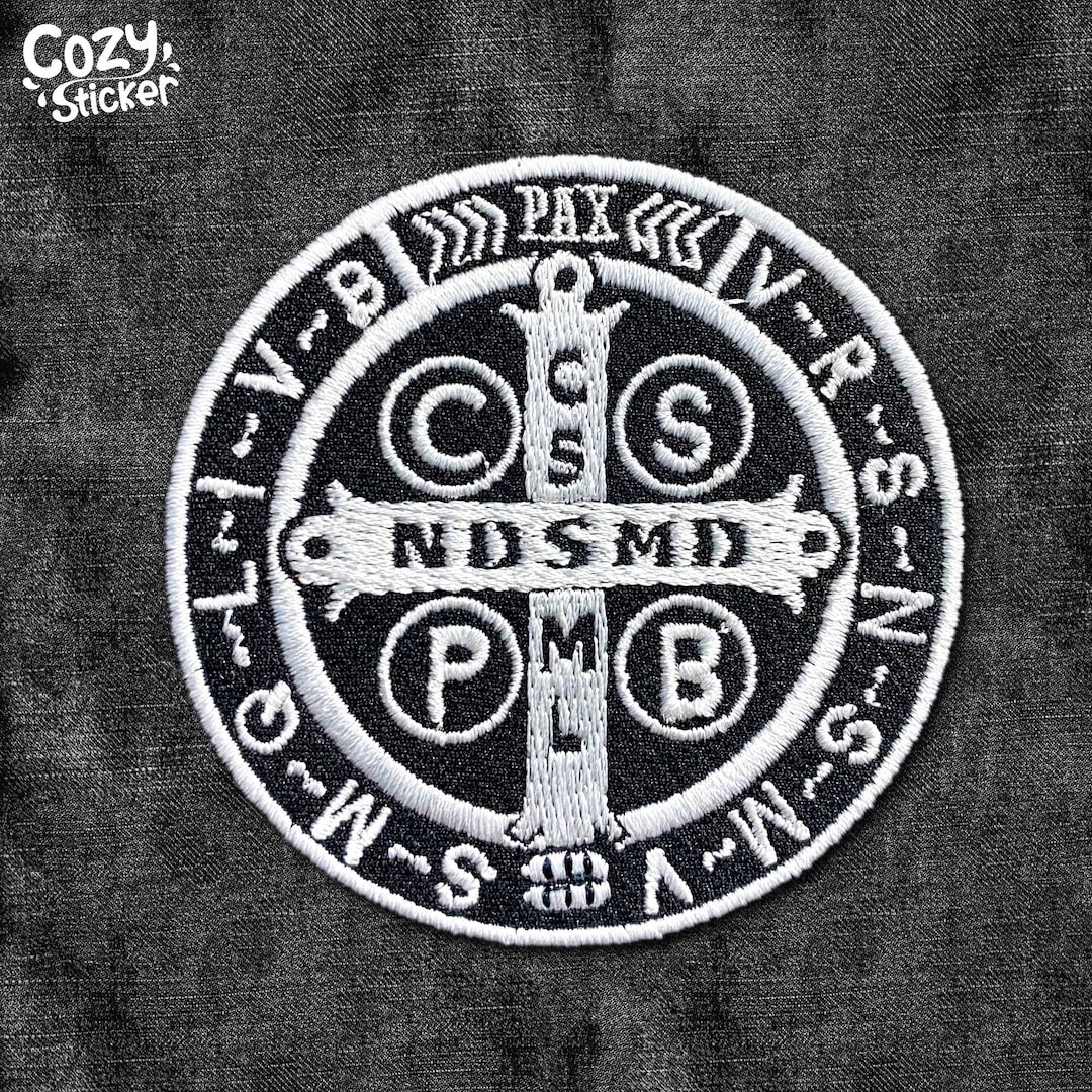 St Benedict Medal Catholic Patch Saint Benedict Embroidered Patches ...