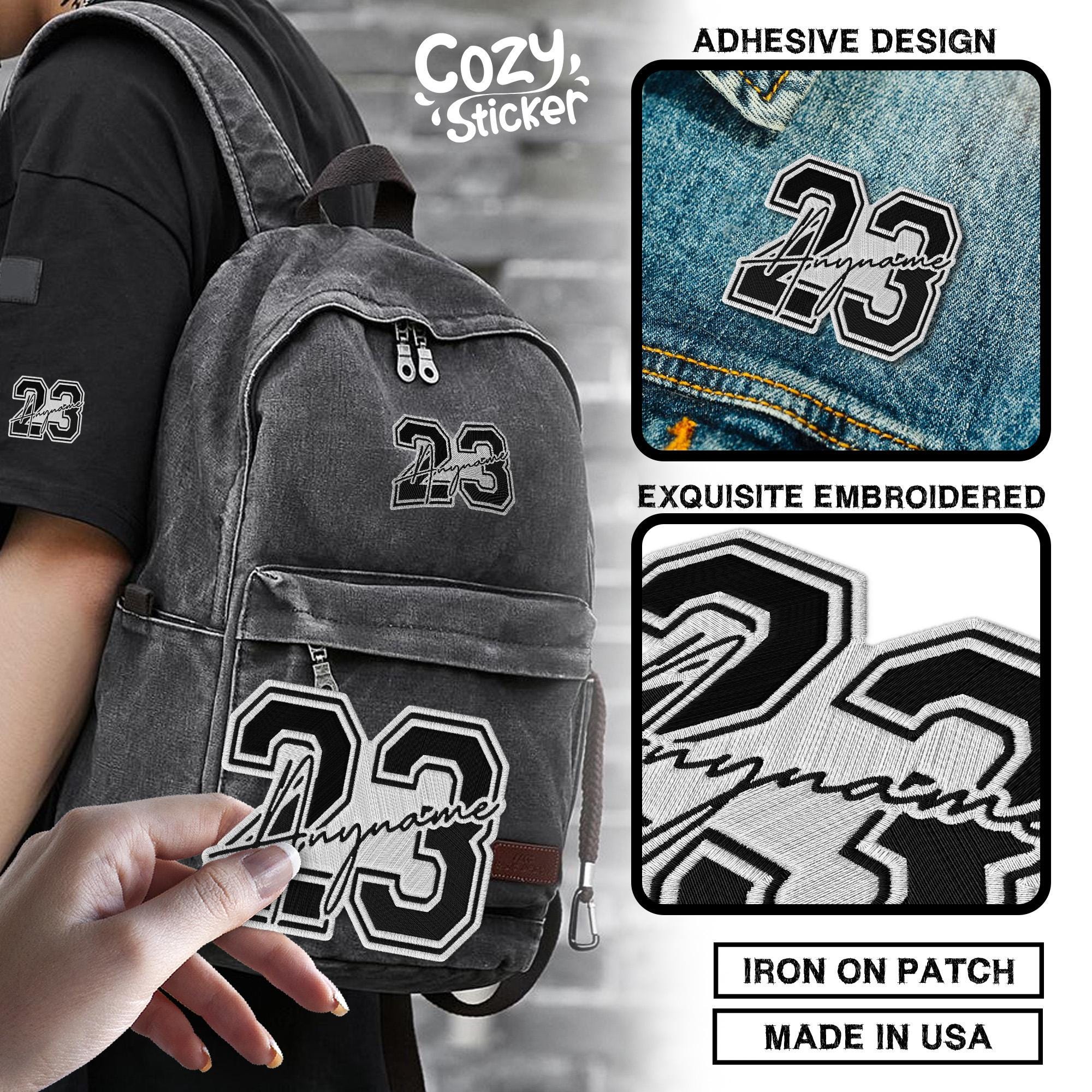 Custom Name Number Patch, Personalized Sport Player Name and Number ...