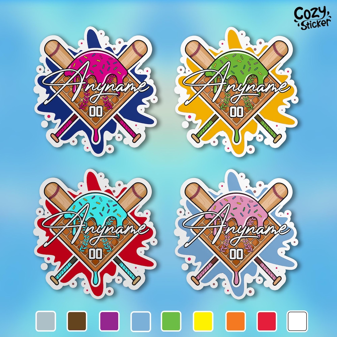 Custom Baseball Drip Home Plate Sticker, Personalized Baseball Ice ...