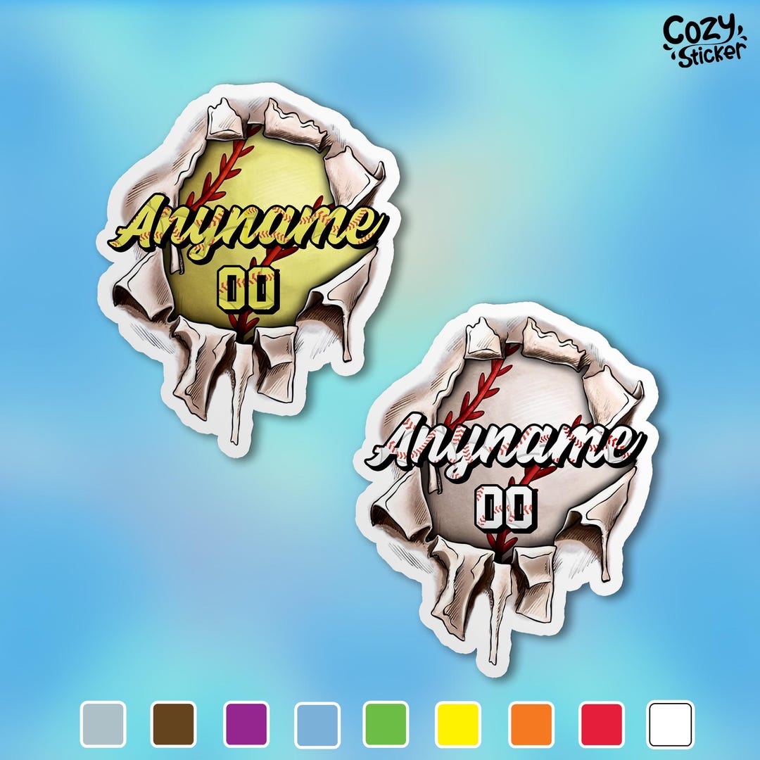 Custom Baseball Softball Mom Sport Sticker, Personalized Baseball ...