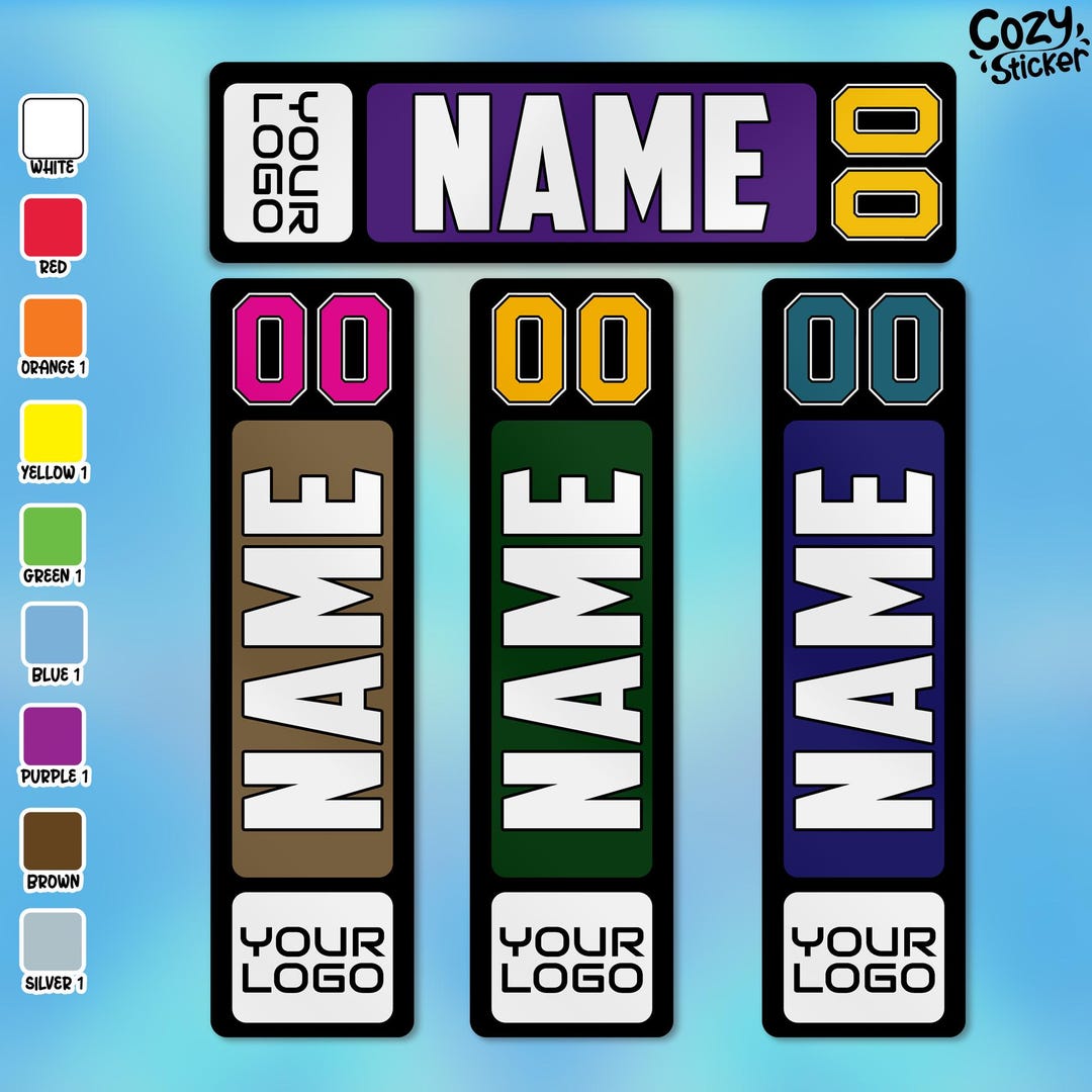 Personalized Hockey Stick Sticker, Custom Hockey Name and Number Decal ...